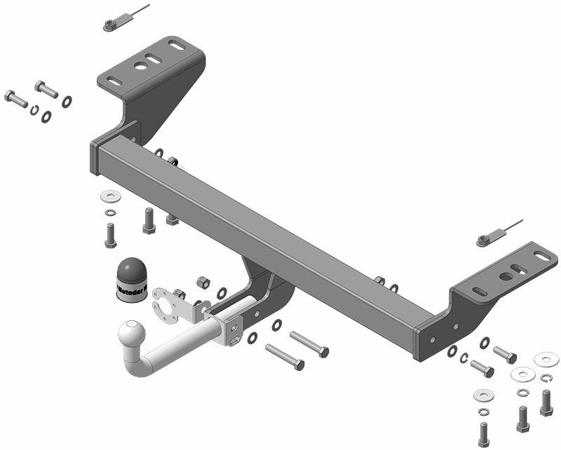 Фаркоп Motodor Haval H3 2024 - н. в (оцинк. Шар) арт.93116-A
