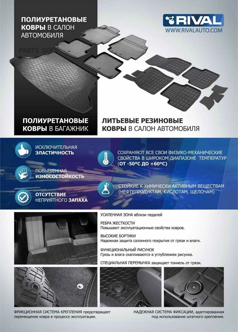 RIVAL 64709001 Коврики салона литьевые RIVAL для Renault Arkana 2019- ()