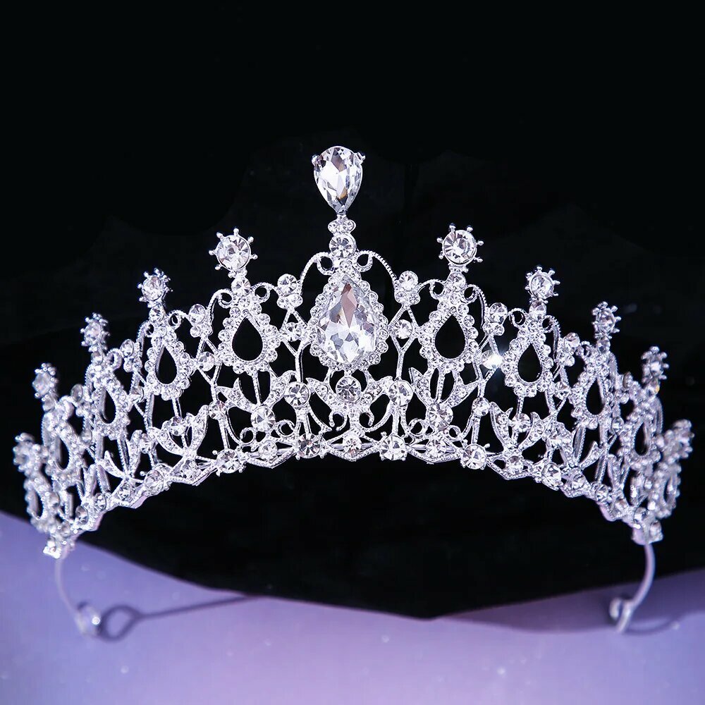 DIEZI Розовая Кристалльная Тиара silver