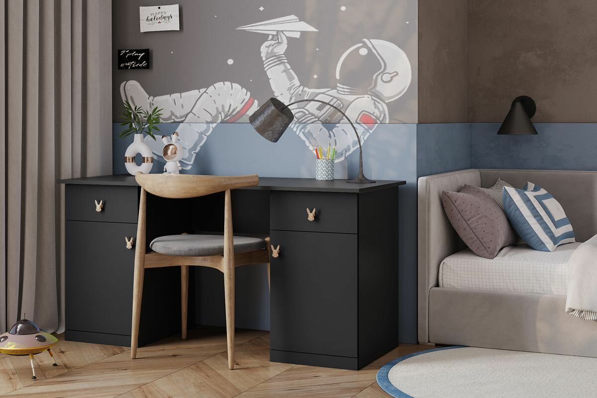 Письменный стол Банни-6 Черный Агат 150*75*60