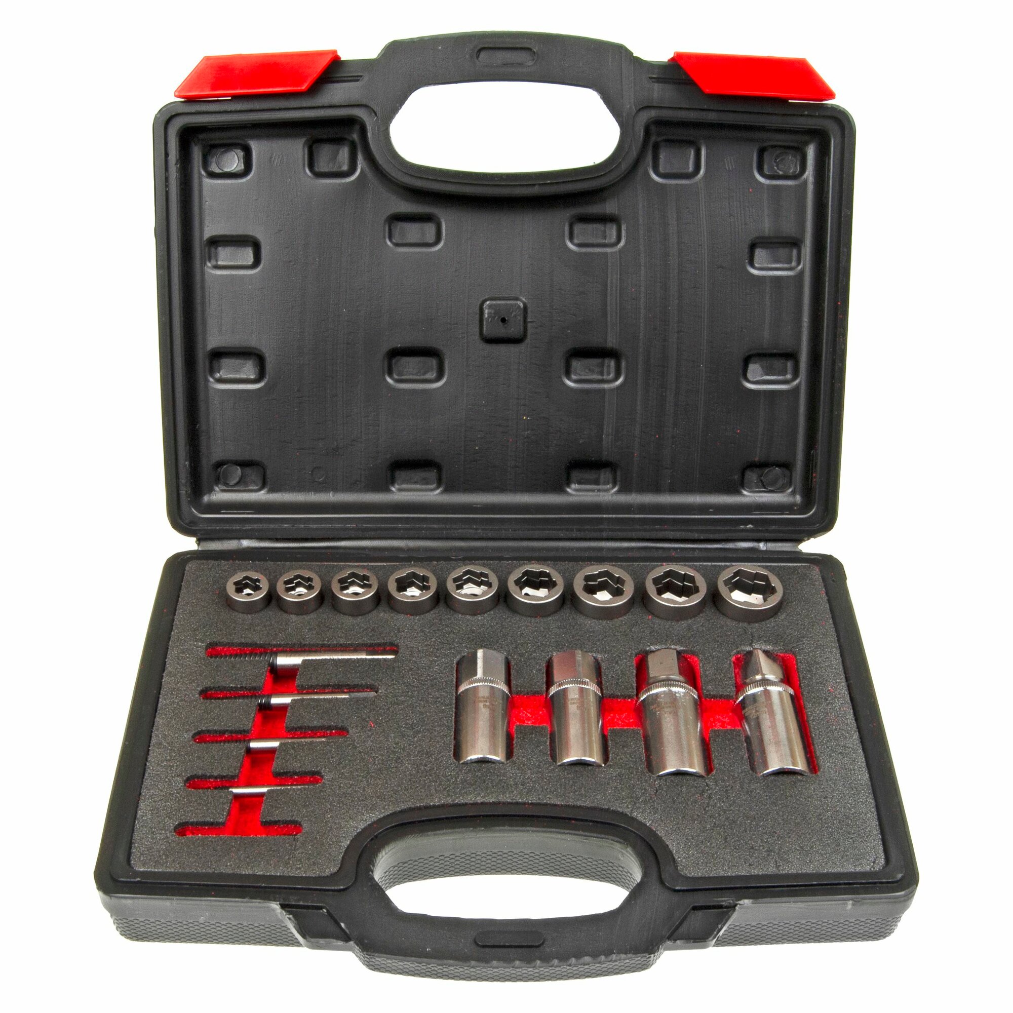 Набор ER-86738 для откручивания заломанных болтов, гаек и шпилек 18пр, в кейсе эврика NEW