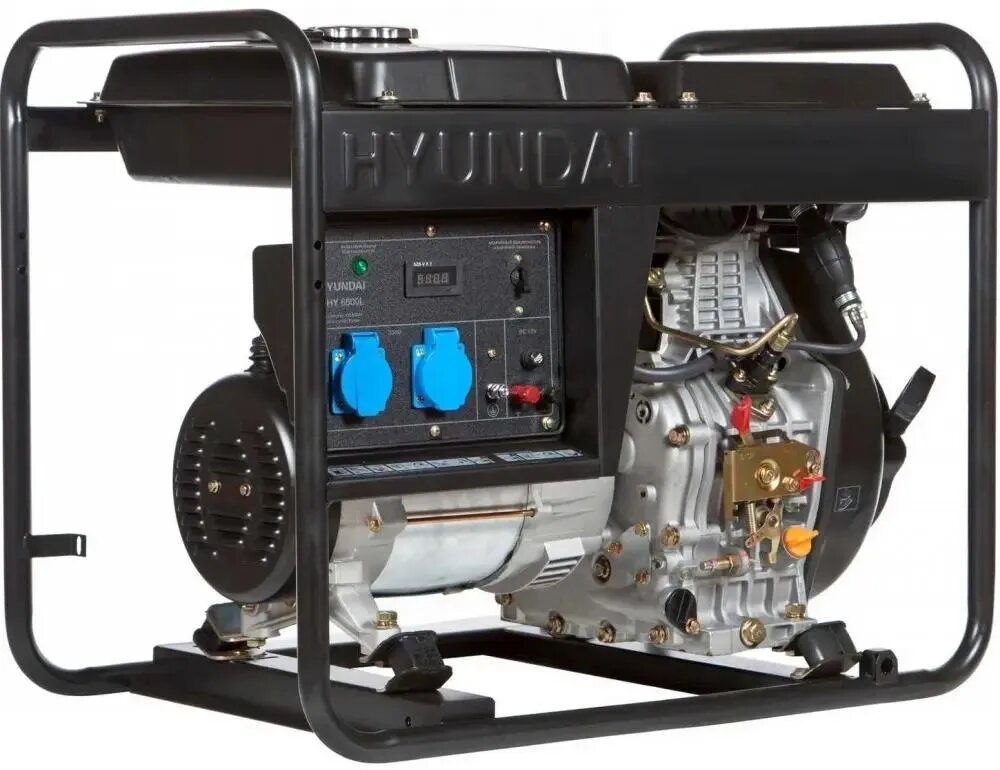 Дизельный генератор Hyundai DHY 6500L, 220/12 В, 5.5кВт