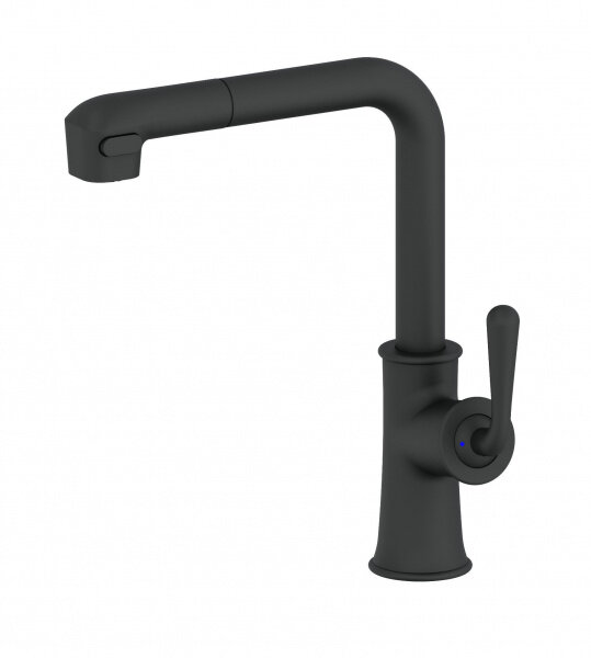 Смеситель для кухни с выдвижным изливом Wonzon&Woghand, Черный матовый WW-88439008A-MB