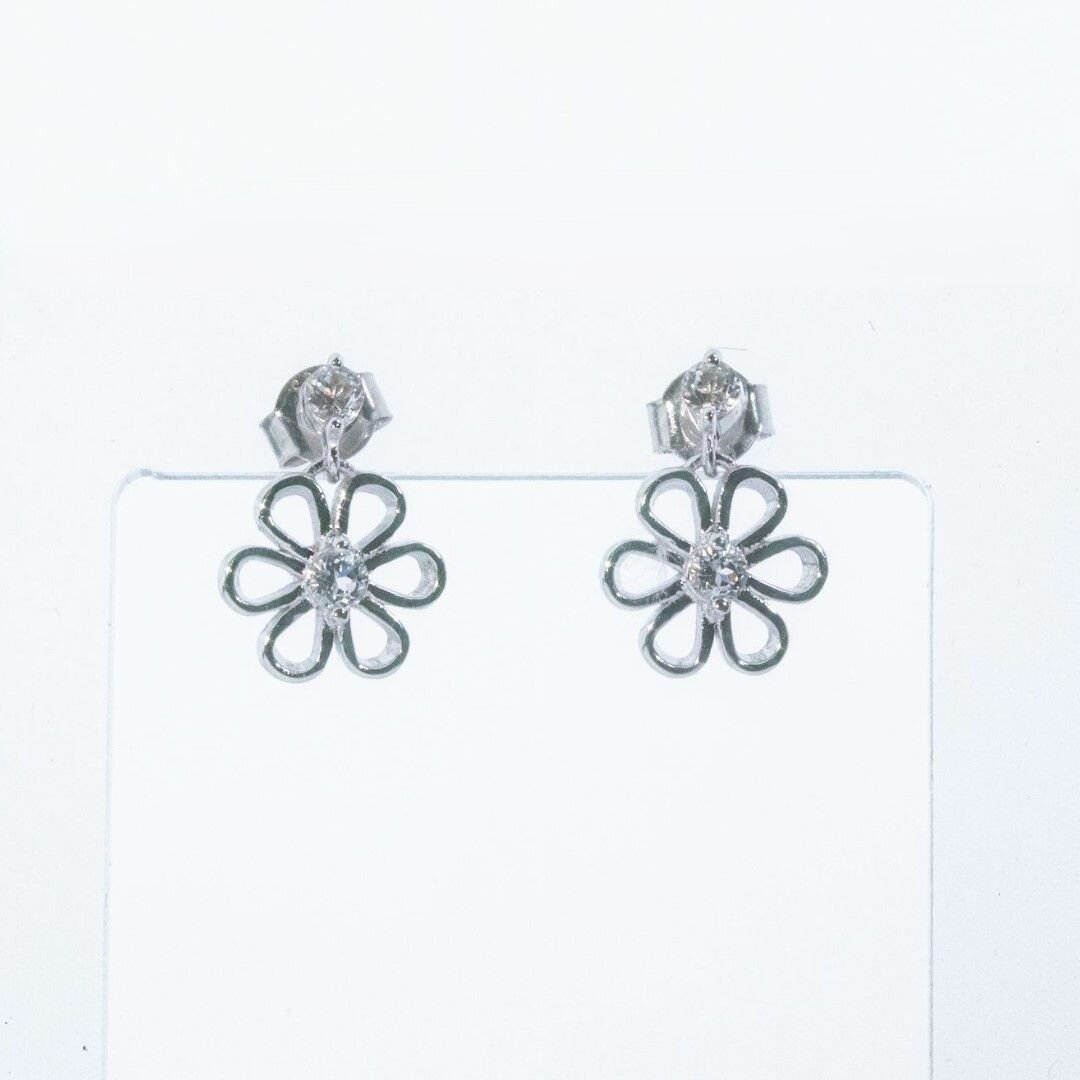 Серьги пусеты Ювелирия, серебро, 925 проба, родирование, кварц