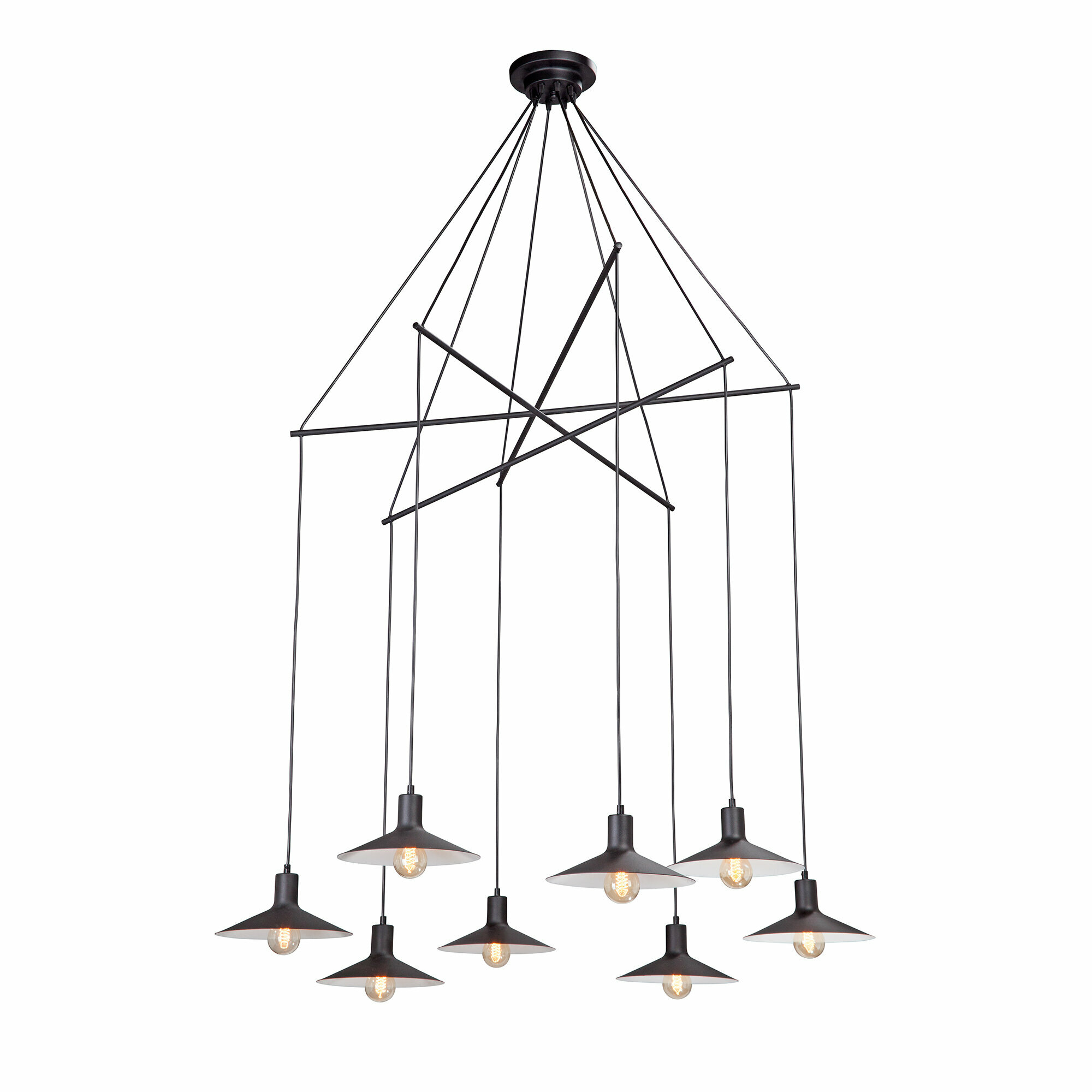 Люстра потолочная Vitaluce Пикассо Е27 8 ламп 40 Вт цвет черный