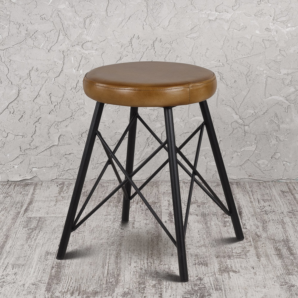 Табурет из натуральной кожи буйвола "Нейзи", Decor of Today, 30х30х45 (габариты)