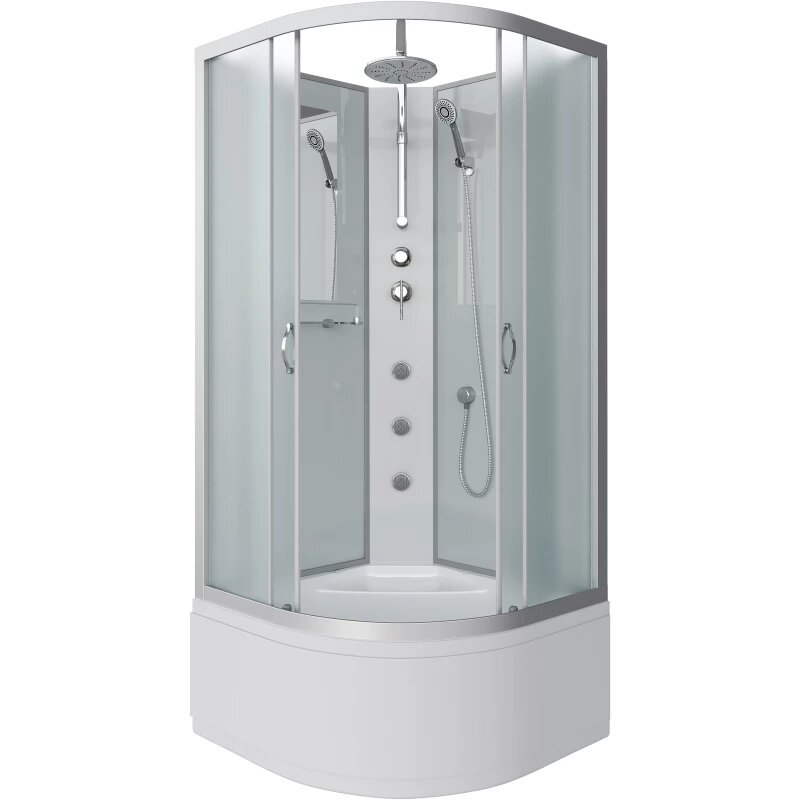 Душевая кабина Niagara Classic NG-2309-14BKTG 100x100 см, с гидромассажем и тропическим душем