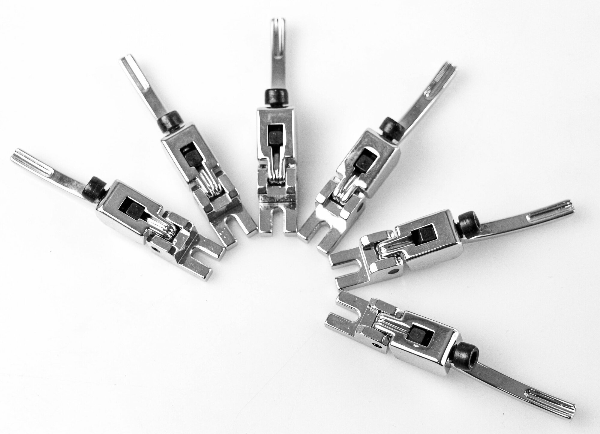 Набор из 7 седёл для семиструнной гитары Floyd Rose PARTSLAND PS115-CR, все струны, хром