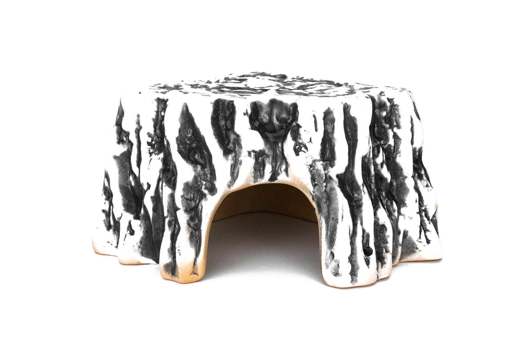 Декорация керамическая NOVAMARK TERRA Укрытие Пень угловой белый 13,5х10х10см