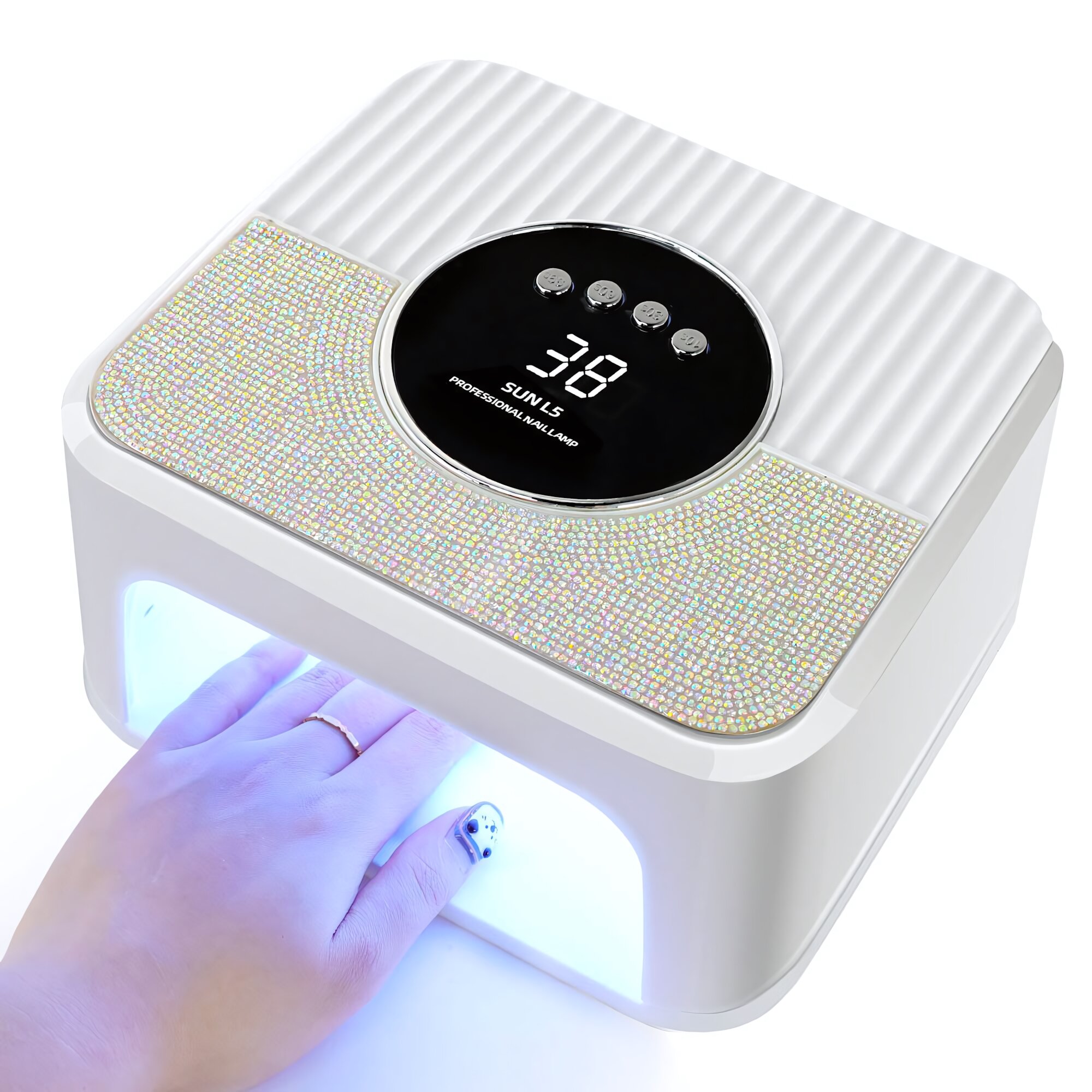 Лампа маникюрная Sun L5 для сушки ногтей с ИК-сенсором, 45 светодиодов, белая, версия USA