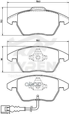 Колодки тормозные дисковые, передние Skoda Octavia II (A5) 04>, Rapid I, II 15> Volkswagen Polo Sed TYREN арт. TYR1219711