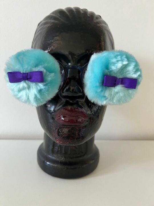 Очки карнавальные "Пушистики голубые" от бренда Lala Talyshkhanova Лала Талышханова, ручная работа, эксклюзив.