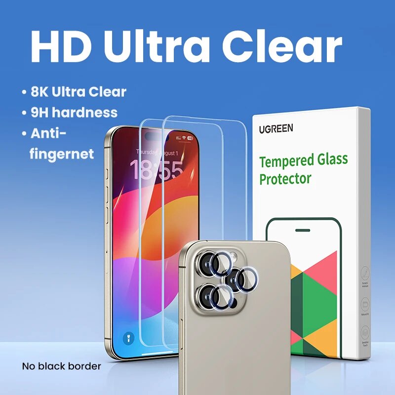 Защитное стекло UGREEN для iPhone 17 Air, 8K Ultra Clear, 9H
