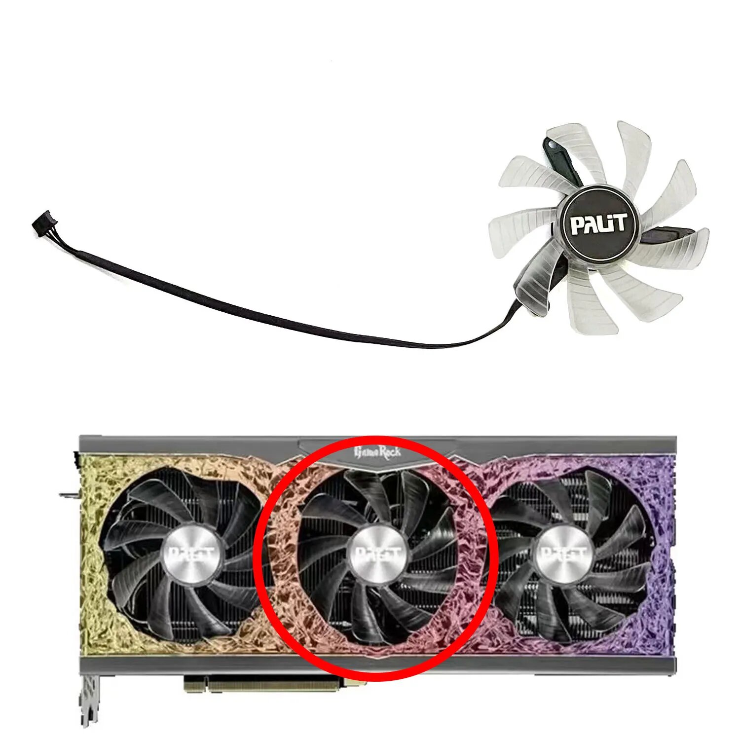 Вентилятор Palit RTX 3080/3090, Цвет: 1 FAN