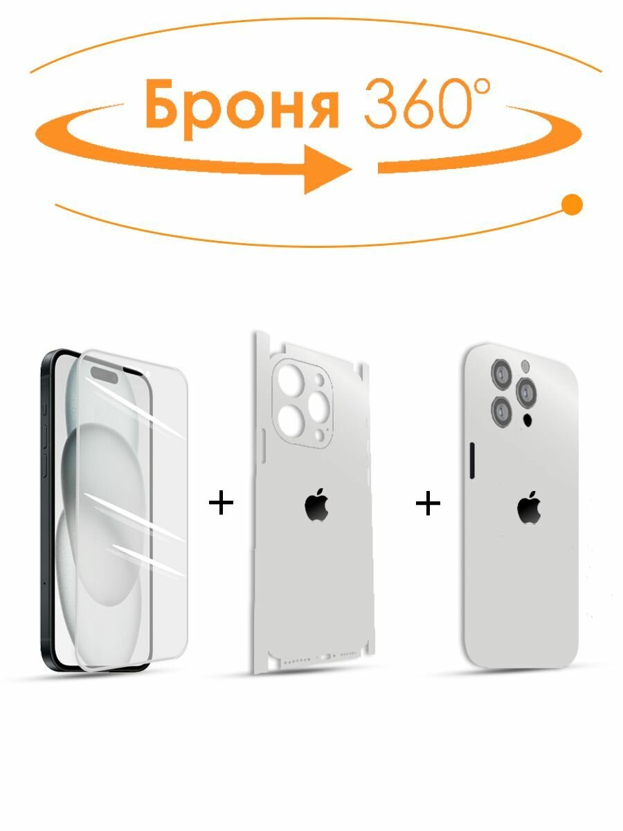 Защитная пленка на экран и заднюю панель для iPhone 13 Pro, бронепленка, пленка на телефон