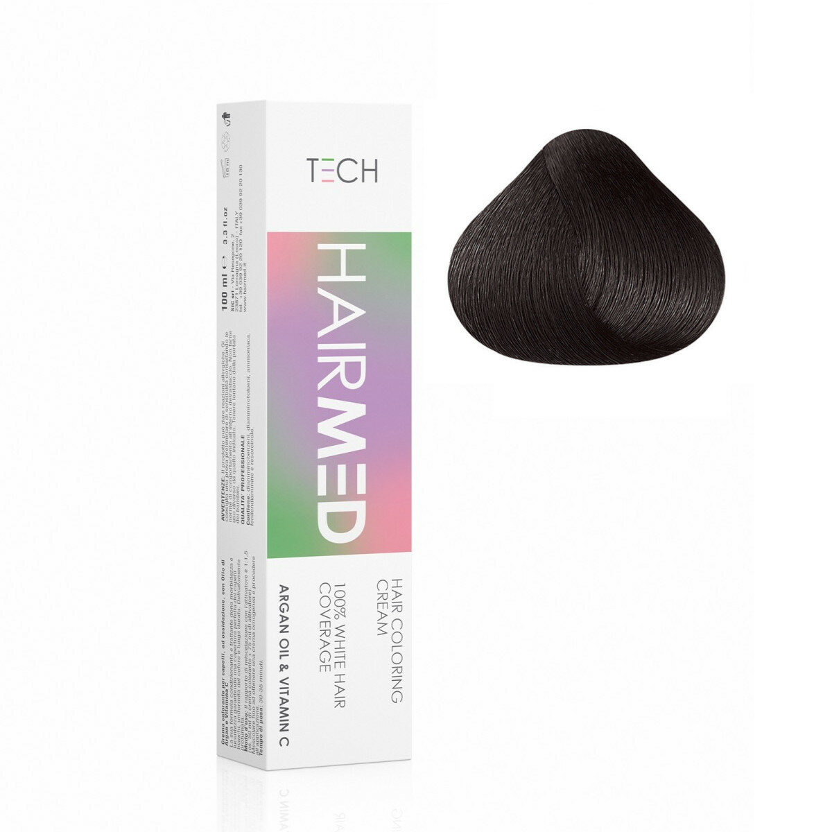 Крем - краска для волос профессиональная Hairmed 3/51 Темный каштановый Махагоново-пепельный, 100 мл