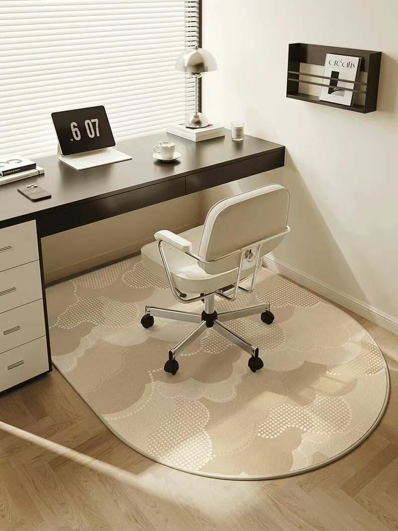 Ковер для компьютерного стола и кресла, французский овальный ковер, нескользящее дно, грязестойкий и износостойкий