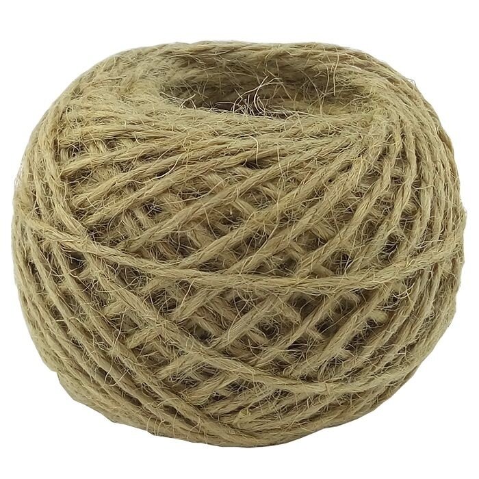Шпагат джутовый Браво 2 нити, длина - 50 м, плотность: 1200 текс, материал 100% джут