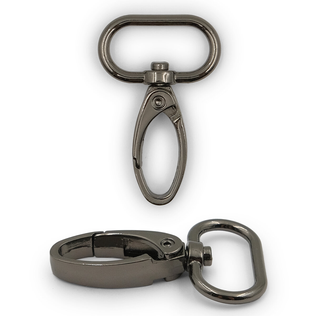 Карабин для сумки поворотный с рамкой, 25 мм (31*47 мм), металл (черный никель), 20 шт