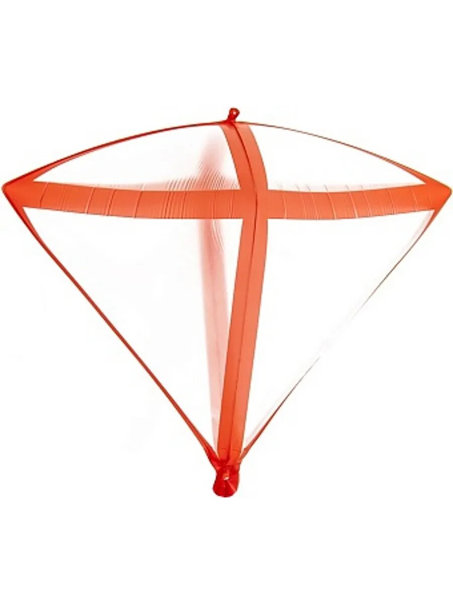 1шт. Шар 3D (20'/51 см) Алмаз, Красные грани, Прозрачный, 1