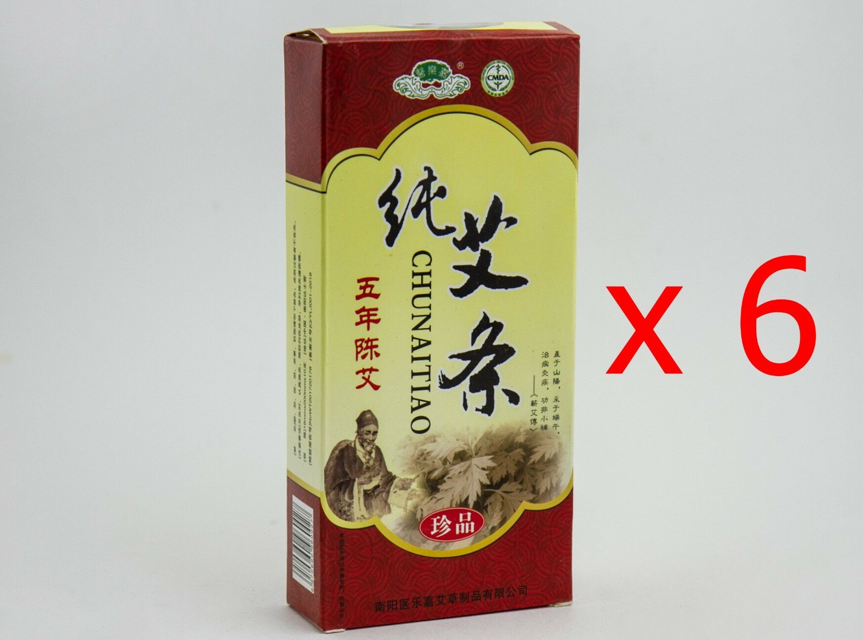Моксы сигары полынные дымные Chu Nai Tiao для прогревания акупунктурных точек, 18 мм х 200 мм, 6 коробок