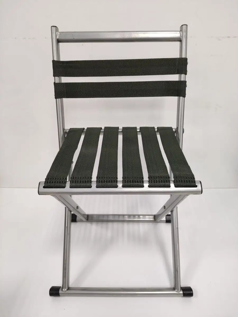 Туристический стул JIACHENG, складной, с спинкой, максимальная нагрузка 110кг, цвет серебро/зеленый