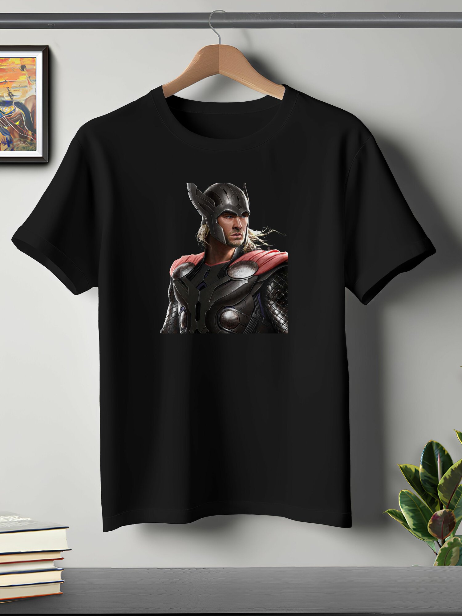 Футболка ONEQ унисекс 56-58 (3XL) размер с принтом Тор, черная