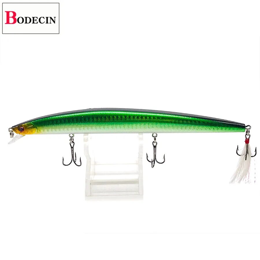 BODECIN Большой лазерный Джеркбейт Зеленый, C5