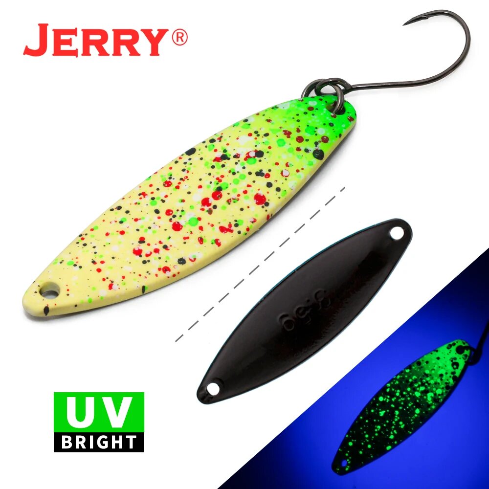 Jerry Лео форель ультралегкие спиннинговые рыболовные приманки Micro Brass Троллинговые одиночные крючки Ложка Смешные приманки Озерная Снасть