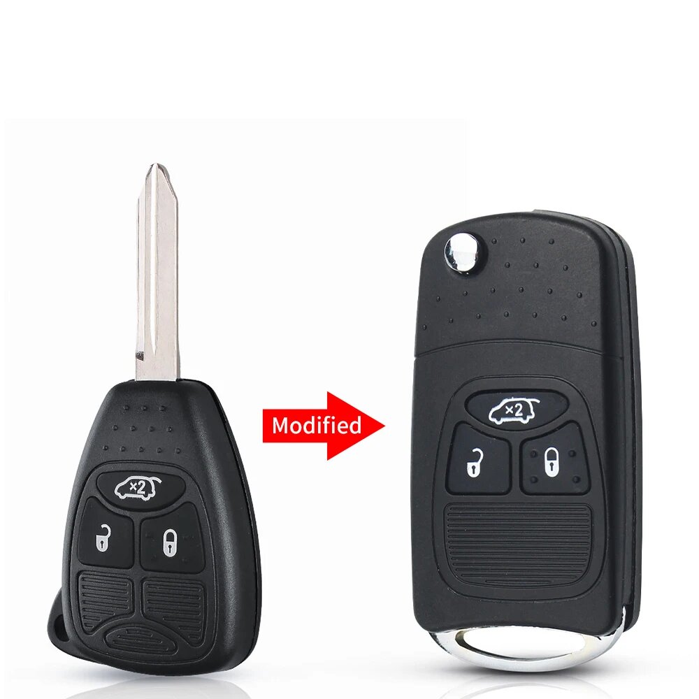 KEYYOU 3 + 1 кнопка чехол для автомобильного ключа брелок для Chrysler 300 300C Pacifica Stratus для Dodge для Jeep Cherokee Grand modified key 5