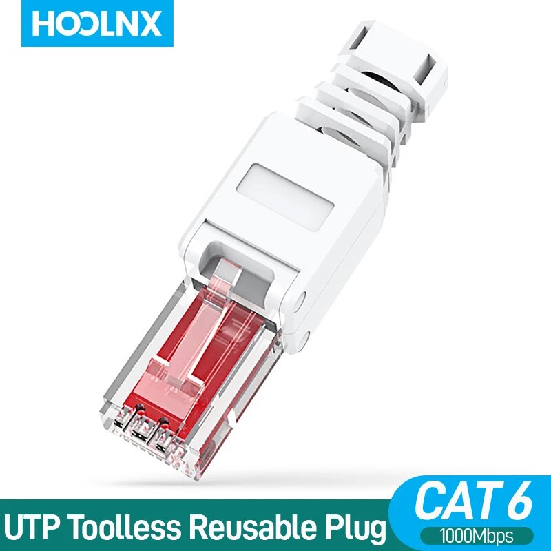 HOOLNX Многоразовые разъемы RJ45 CAT8/CAT7/CAT6A/CAT6 2pcs, CAT6 UTP