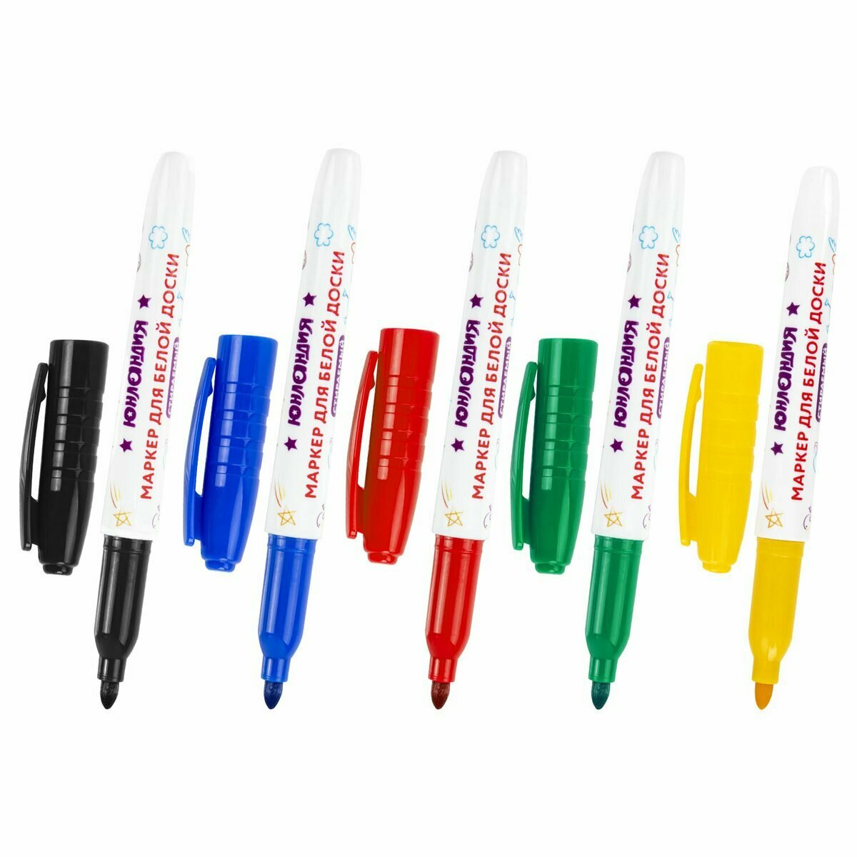 Набор маркеров для досок Юнландия Colorway (круглый наконечник, 3мм, 5 цветов) (152099), 24 уп.