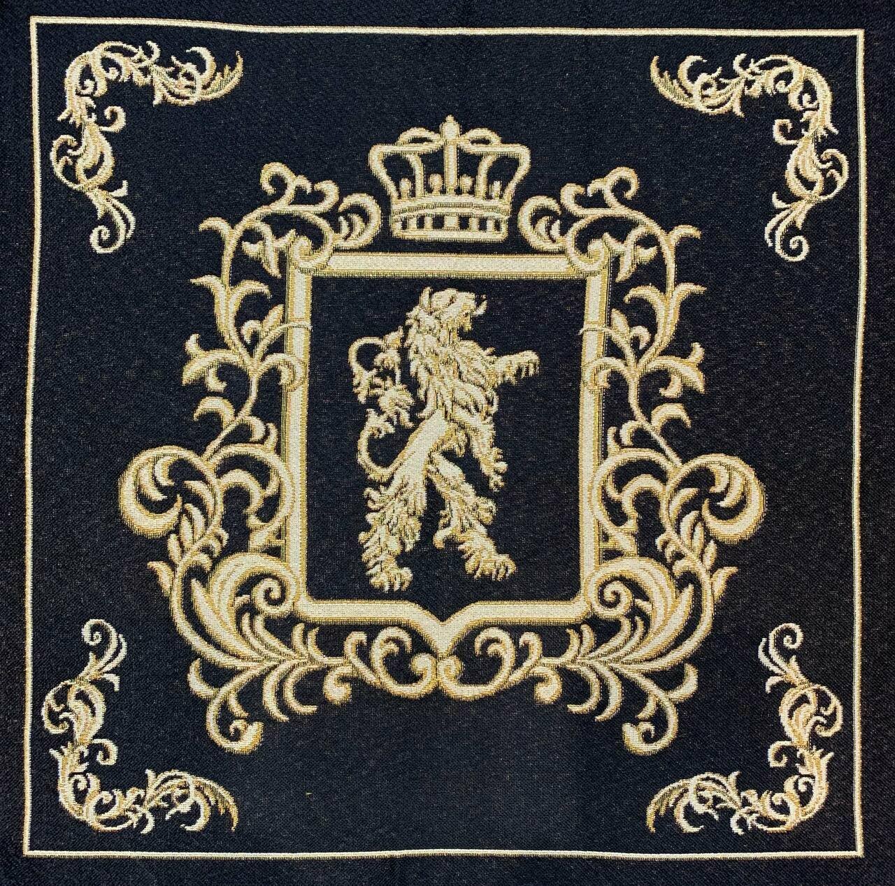 Гобелен, средневековый гобелен без рамы 45х45 см / "Герб. Лев"