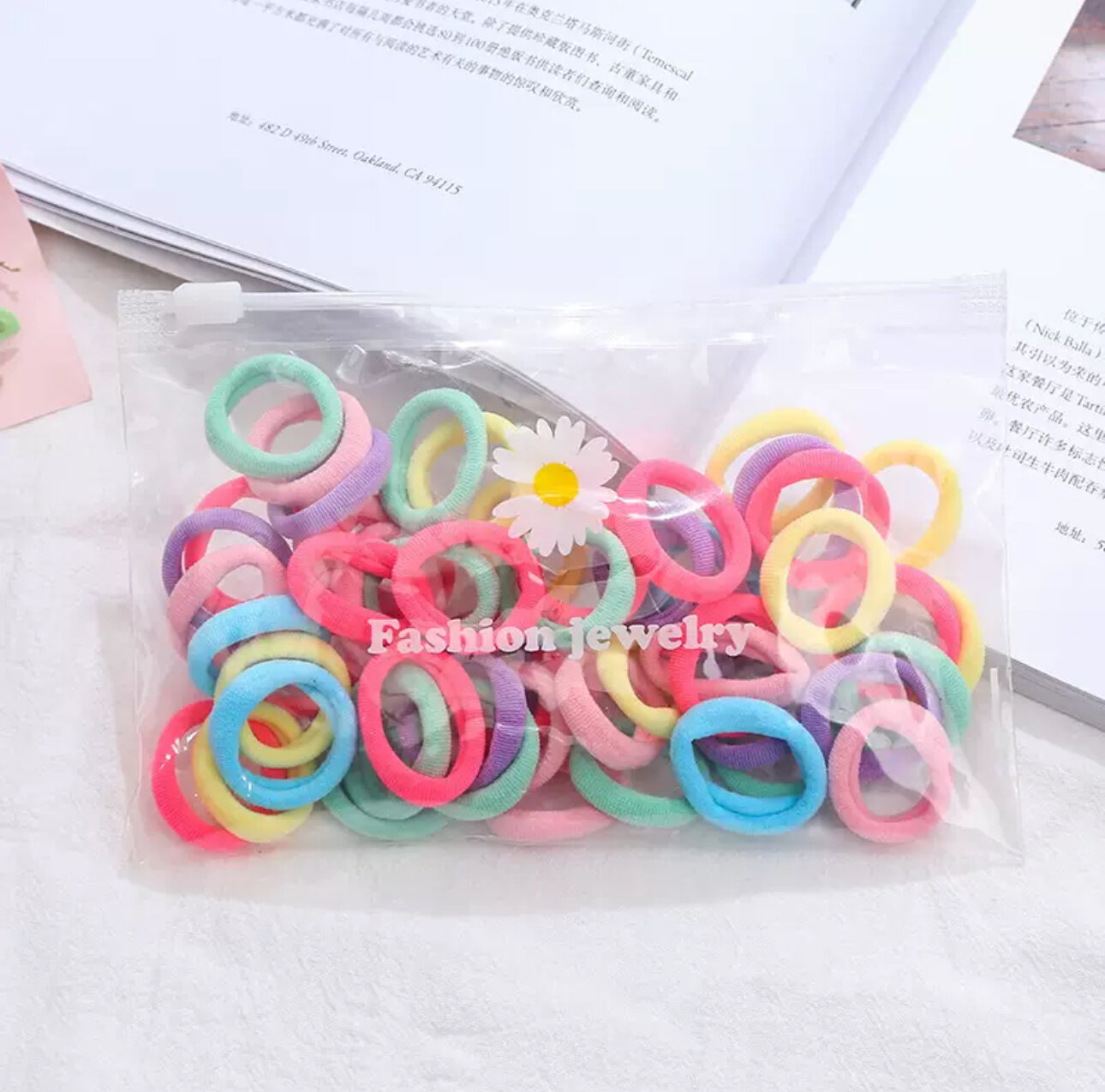 Цветные резинки для волос 50шт