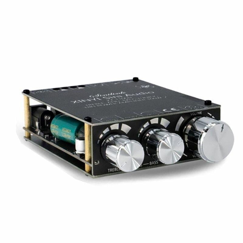 Мини-цифровой усилитель мощности 100 Вт + с переключателем и регулируемой громкостью для корпуса, совместимого Blue-tooth 5