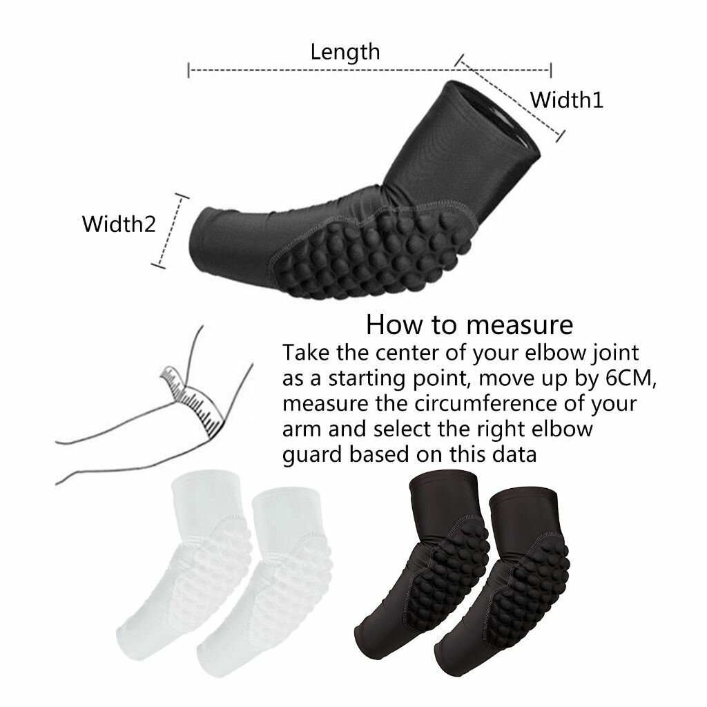 (1 штука) Детские спортивные налокотники для защиты рук в виде сот-черный-YM