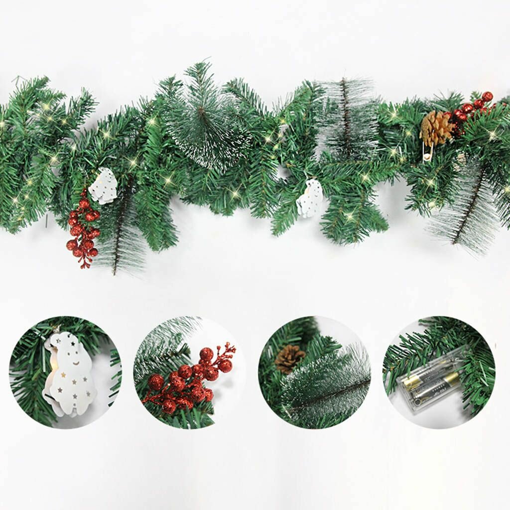 Зеленое рождественское украшение из ПВХ ротанга длиной 1,8 метра со светом-кривая шляпа снеговика