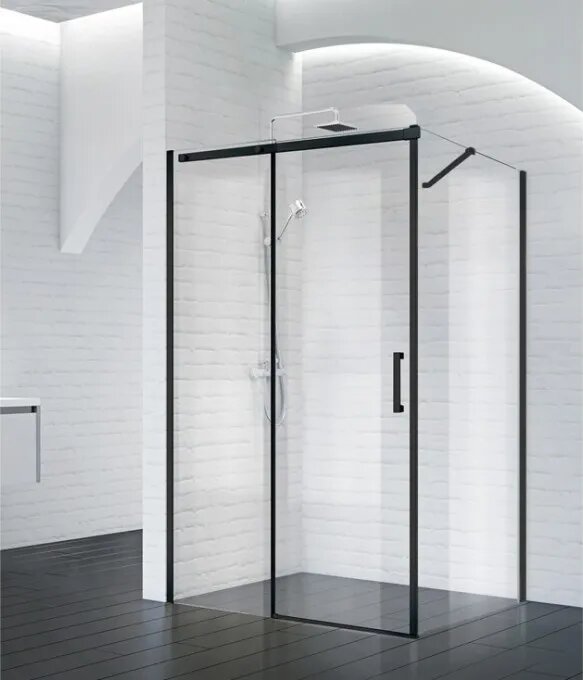 Боковая перегородка BelBagno Acqua 90x195 ACQUA-90-FIX-C-NERO