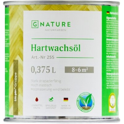 Масло Gnature 255 Hartwachsol с твердым воском, износоустойчивое, бесцветный 0,375л