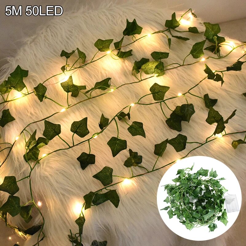 Гирлянда-лиана из ПВХ с LED-подсветкой 20/50/100 лампочек 2/5/10 м B02-5M 50LED