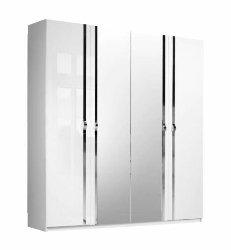 Шкаф Слониммебель "Венеция", 4 дверцы, современный стиль, белый, ЛДСП и МДФ