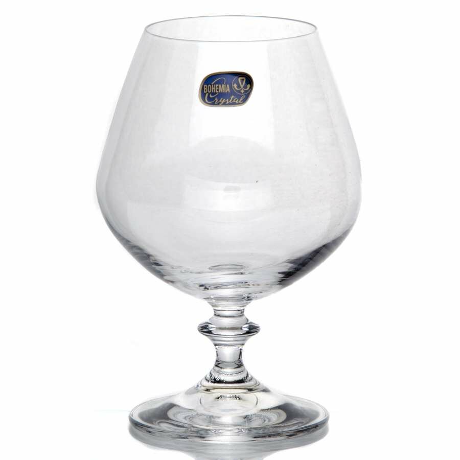 Набор бокалов для коньяка "Анжела" 400 мл, 6 штук, недекорированные Богемия, Crystallex