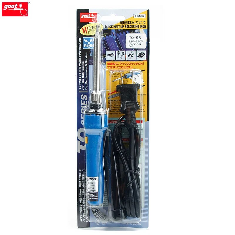 Быстрое тепловое электрическое паяльное устройство, входное напряжение 980 ~ 981 в, Япония, GOOT TQ-95 HAKKO 220 240