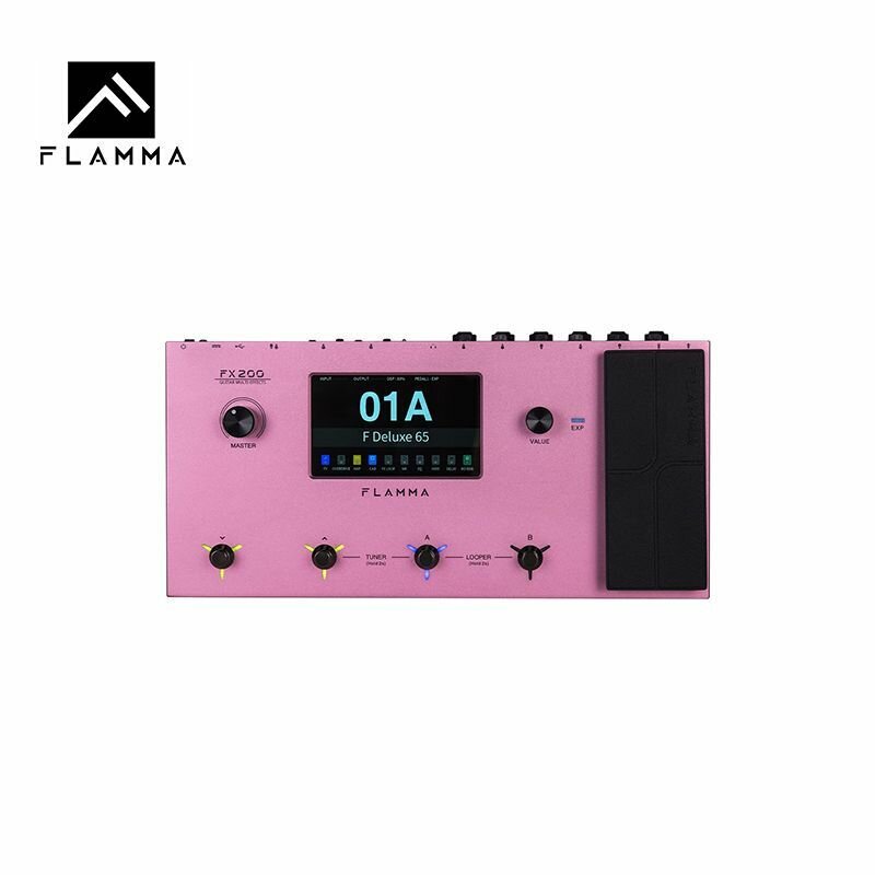 FLAMMA FX200 Гитарная педаль с несколькими эффектами и сенсорным ЖК-экраном 58 моделей предусилителей 30 моделей кабинетов