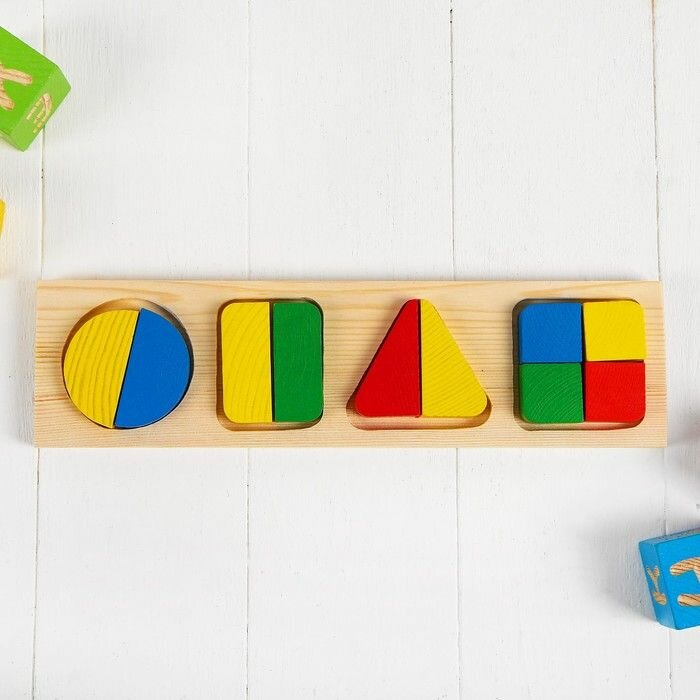 Деревянная игрушка Томик "Доска вкладыш", Геометрия большая (322)