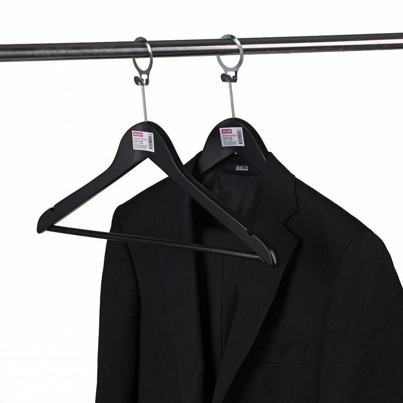 Вешалка-плечики Attache Jas, антивандальная, с кольцом, черная