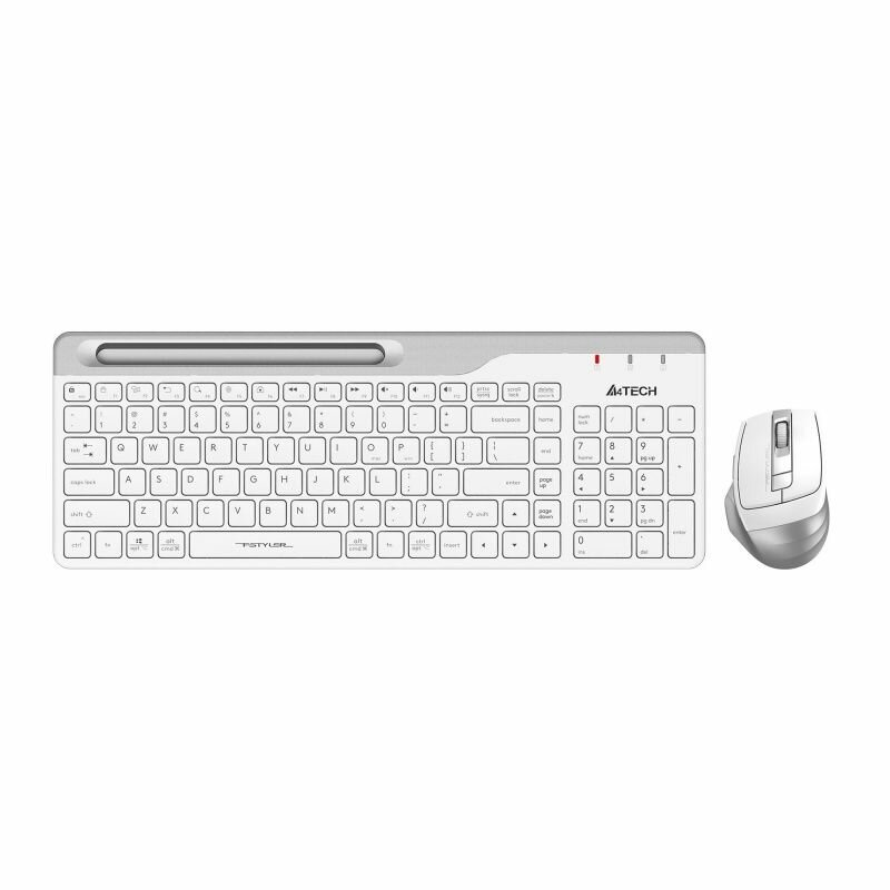 Клавиатура и мышь A4Tech "Fstyler", бело-серые, беспроводные (FB2535C ICY WHITE)