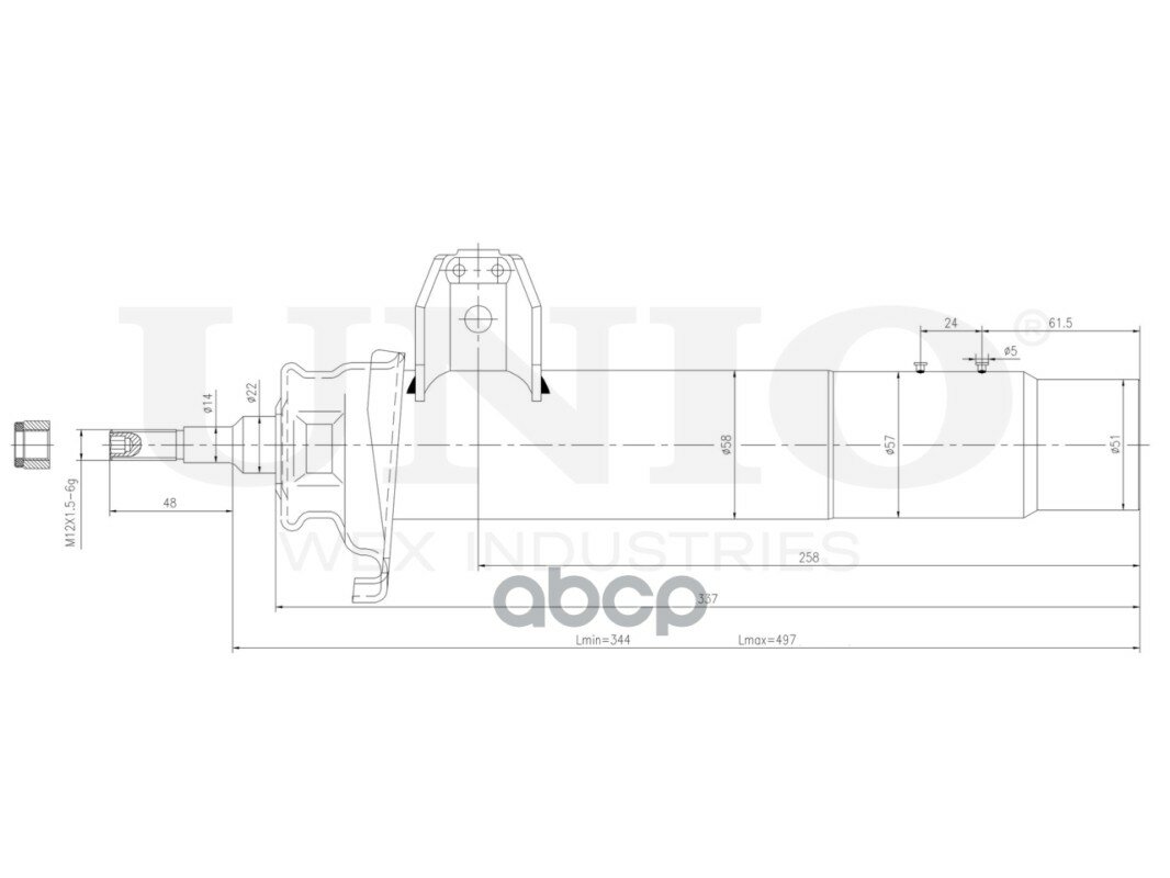 Амортизатор Bmw X1(E84) Газ. перед. лев. UNIO арт. SAB10313
