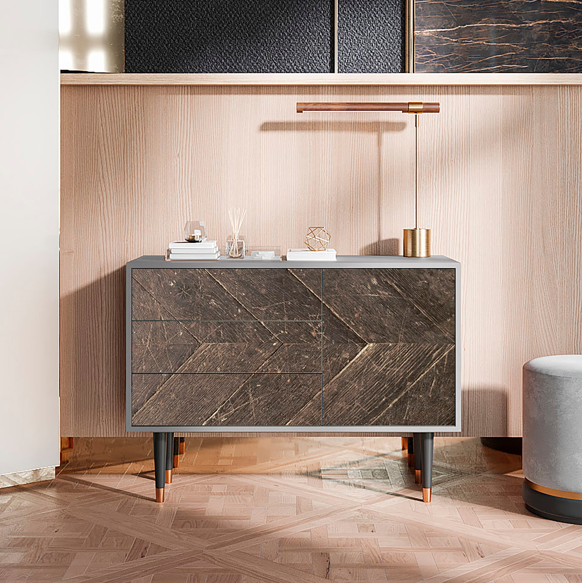 Комод - STORYZ - S3 Wise Tree, Размер - 115 x 84 x 41 см, Цвет корпуса - , Серый