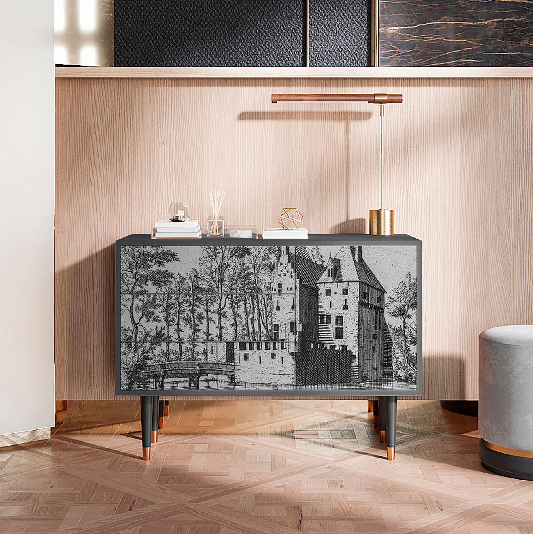 Комод - STORYZ - S3 Castle by Pieter Breugel, Размер - 115 x 84 x 41 см, Цвет корпуса - , Антрацит